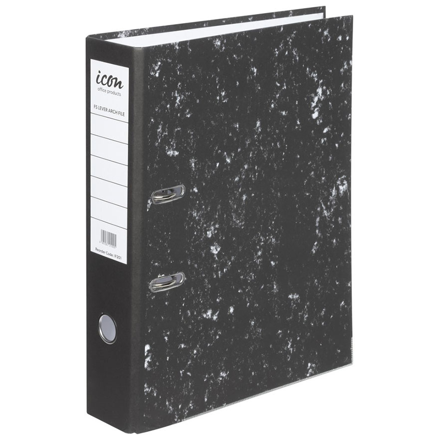 Eastlight Lever Arch, Foolscap 70 - Black Mottled